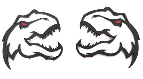T Rex Emblems For Trx Ram 1500 Fender Badge Hellcat Style Head Red Trex