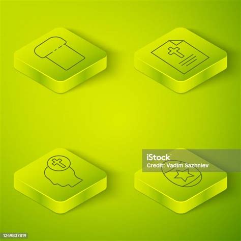 해피 부활절 기독교 십자가 부활절 달걀과 부활절 케이크 아이콘과 인간의 머리와 동시 메트릭 인사말 카드를 설정합니다 벡터 3차원 형태에 대한 스톡 벡터 아트 및 기타 이미지