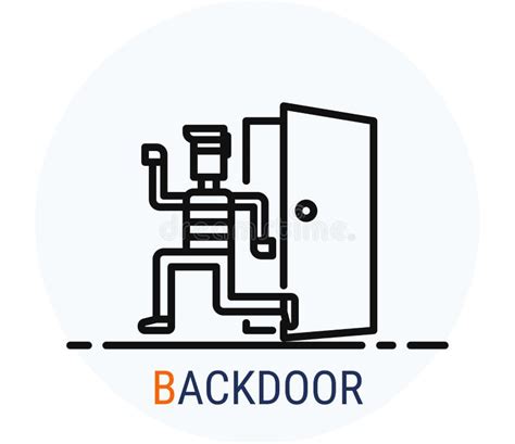 Line Icons Style Hacker Cyber Crime Attack Security Breach For Web Design Stock Vector