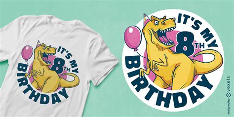 Birthday T Rex Dinosaur T Shirt Design Vector Download