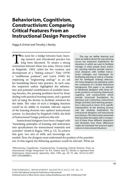 Pdf Behaviorism Cognitivism Constructivism Comparing Critical Dokumen Tips
