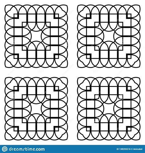 Design Seamless Monochrome Geometric Pattern Stock Vector