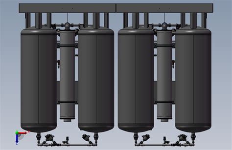 氮气变压吸附分离装置 SOLIDWORKS 2012 模型图纸下载 懒石网