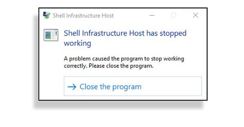 Fix Shell Infrastructure Host Werkt Niet Meer ErrorTools