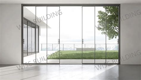 Sliding Door Black Slim Frame Aluminum Sliding Glass Door Interior Wall Glass Villa House