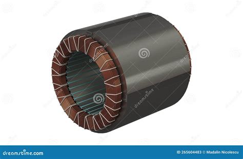 Winding Stator For Electric Motor D Illustration Isolated On White Background Royalty Free