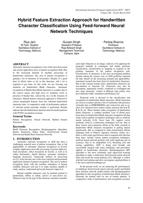 Pdf Hybrid Feature Extraction Approach For Handwritten Character Classification Using Feed