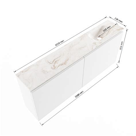 Mondiaz Ture Dlux Meuble Toilette 120cm Cale Eden Vasque Glace