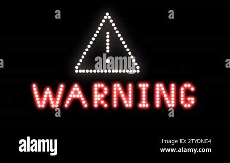 Warning Text Sign Seamless Loop Animation Bulbs Led Pixels Light