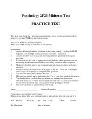 Psychology F Midterm Test Guidelines Course Hero