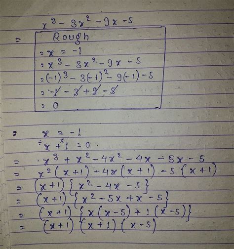 Factorise By Using Factor Theorem X 3 3x 2 9x 5