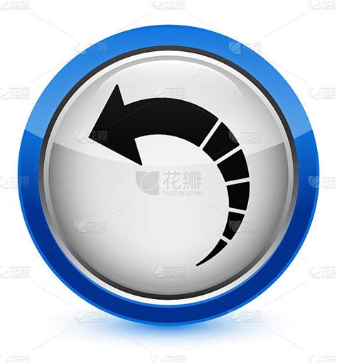 返回箭头图标水晶蓝色圆形按钮