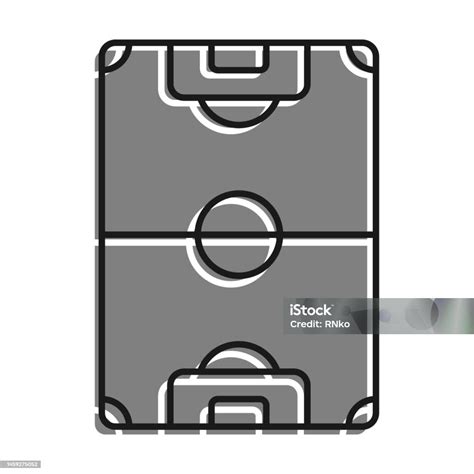 선형은 회색 아이콘으로 채워져 있습니다 축구장 표시 라인 개요 축구 놀이터 상위 뷰 활동적인 레크리에이션을 위한 운동장 간단한