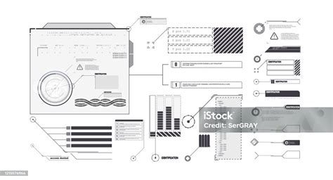 인터페이스 요소 Hud Ui Gui 벡터 콜아웃 제목 세트입니다 미래 콜아웃 바 레이블 정보 호출 상자 표시 줄 및 현대 디지털 정보 상자 레이아웃 템플릿 메뉴판에 대한