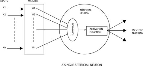 A Single Artificial Neuron With Inputs Outputs And Internal Activation