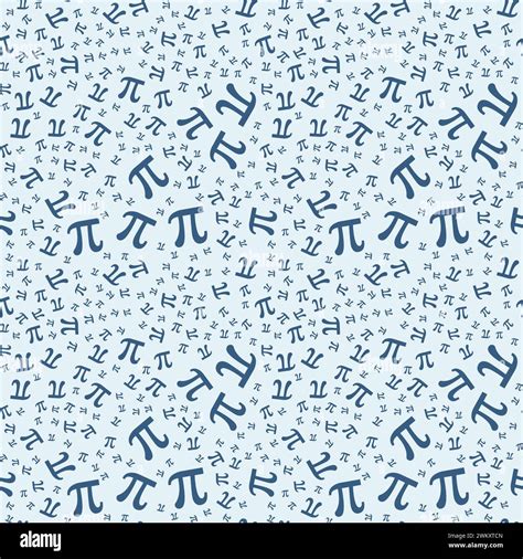 Blue Pi Sign Vector Education Concept Seamless Pattern Mathematical