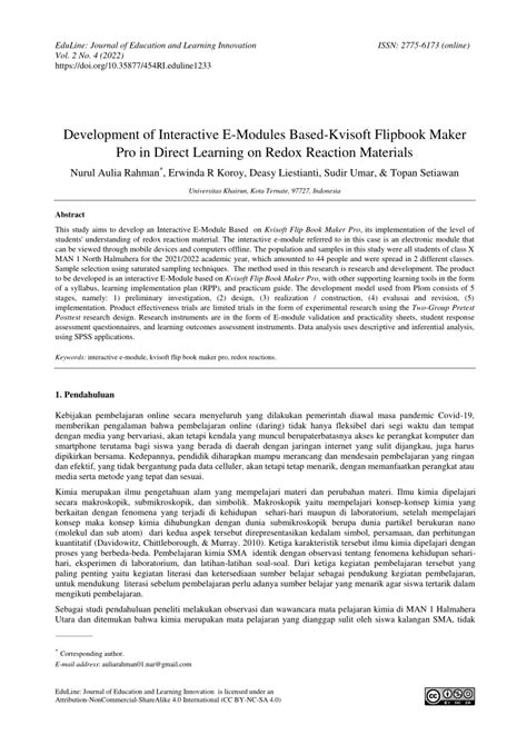 Pdf Development Of Interactive E Modules Based Kvisoft Flipbook Maker Pro In Direct Learning