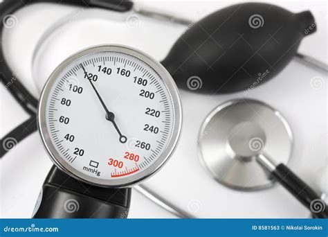 Scale Of Pressure And Stethoscope Stock Image Image Of Overpressure