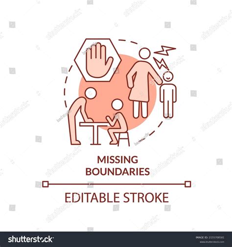 Missing Boundaries Red Concept Icon Feature Stock Vector Royalty Free 2155708581 Shutterstock
