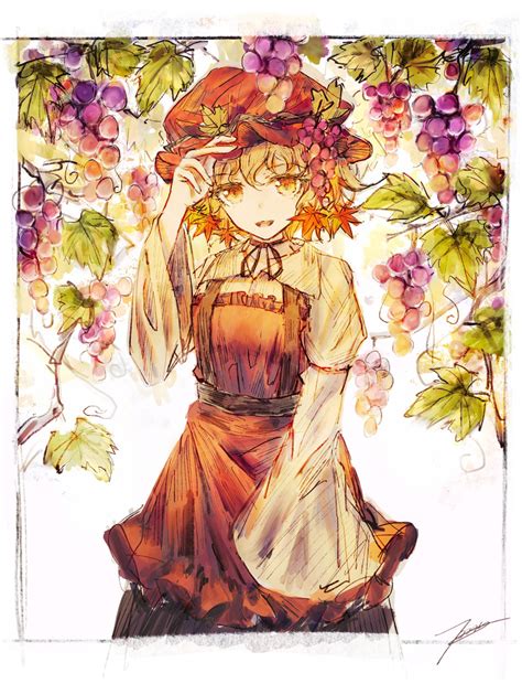 Safebooru 1girl Absurdres Aki Minoriko Apron Blonde Hair Food Fruit