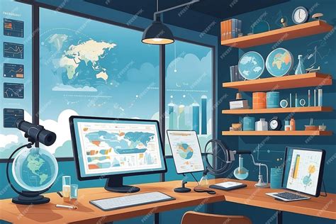 Premium Photo Illustrate A Section Of The Lab Dedicated To Meteorology Featuring Weather