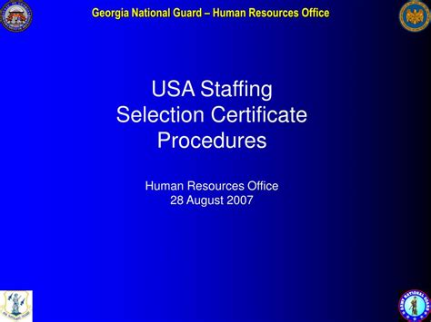 Ppt Usa Staffing Selection Certificate Procedures Human Resources