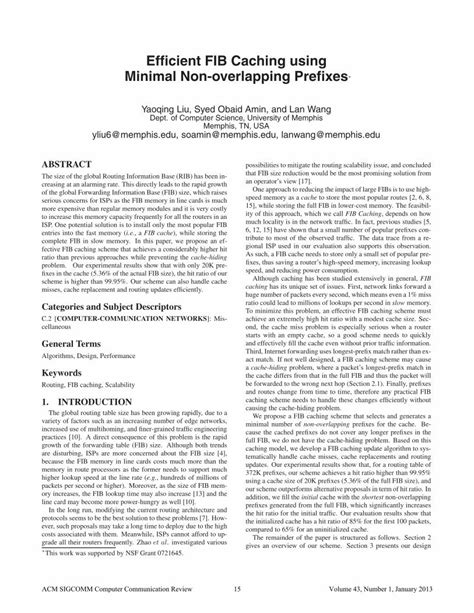 pdf efficient fib caching using minimal non overlapping prefixes