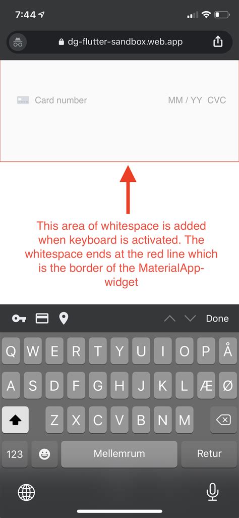 Flutter Web And Stripe Elements Htmlelementview Adds Whitespace Above Virtual Keyboard And Acts