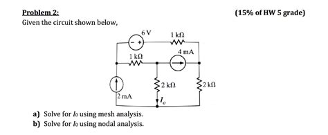 Solved Given The Circuit Shown Below Solve For I0 Using