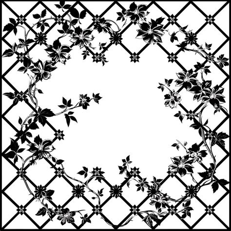 Premium Photo Frame Of Garden Cnc Art With Trellis Frame And Flower Symbol For Dec Cnc Die Cut