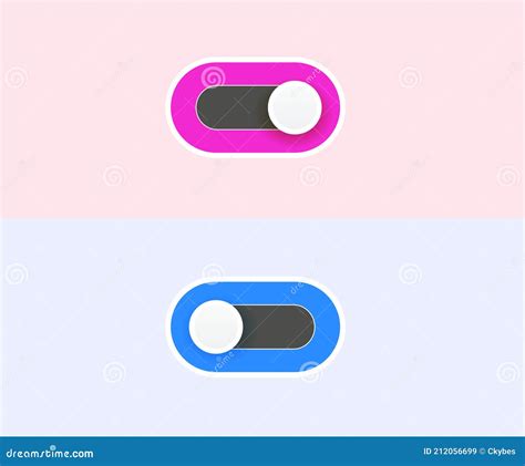 On And Off Toggle Switch Buttons Modern Devices User Interface Vector Graphic Design Stock