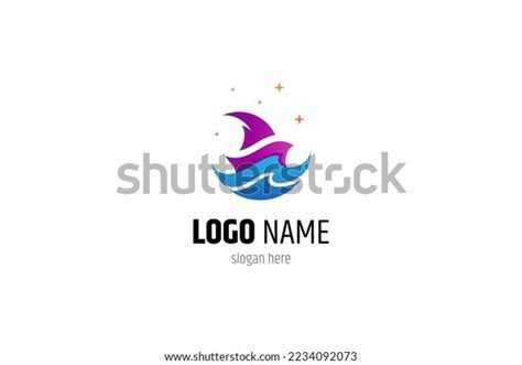 Sailing Ship Logo Sea Ocean Waves Stock Vector Royalty Free 2234092073 Shutterstock