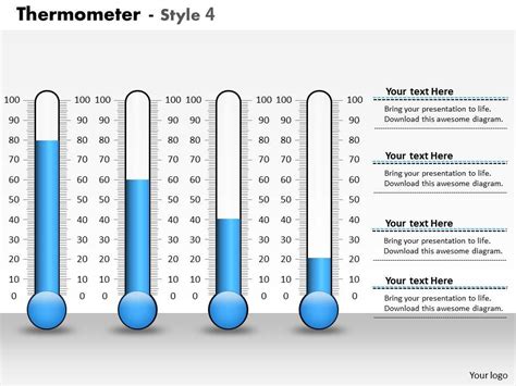 Increasing Flow Thermometer Column Chart Powerpoint Graph PowerPoint Presentation Slides