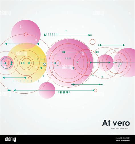 Vector Circles Abstract Design Connect Background Pattern With Dots