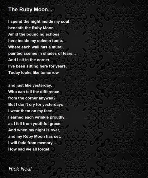 The Ruby Moon The Ruby Moon Poem By Rick Neal