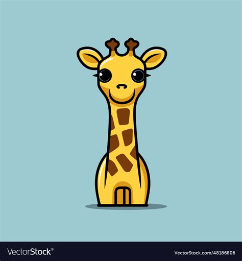 Giraffe Giraffe Hand Drawn Comic Cute Doodle Vector Image