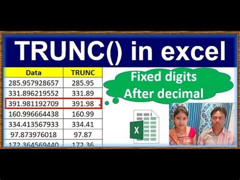 Excel Tips Fixing Decimal Places Using TRUNC Function In Excel YouTube