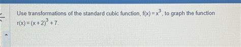 Solved Use Transformations Of The Standard Cubic Function Chegg