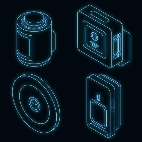 Premium Vector Motion Sensor Icons Set Vector Neon