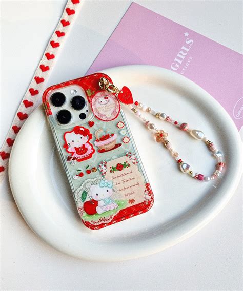 [아이폰16 당일출고] 키티 케이스 ️아이폰16프로케이스 레트로 키치 헬로 고양이 스트랩 홀로그램 귀여운 하트 폰케이스 에이블리