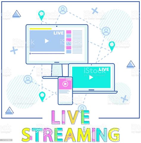 전자 기기용 원격 방송 프로그램 컴퓨터와 전화로 온라인 스트리밍하는 웹 사이트 벡터에 대한 스톡 벡터 아트 및 기타 이미지 벡터 그래픽 사용자 인터페이스 긴급 개념