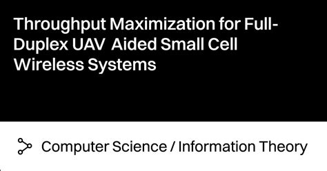 Throughput Maximization For Full Duplex Uav Aided Small Cell Wireless