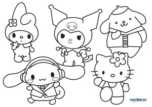 Hello Kitty Characters Coloring Pages