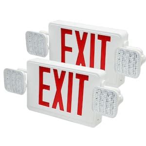 WYZM 120 Volt To 277 Volt Integrated LED With Battery White LED Exit Sign With Red Letter 2