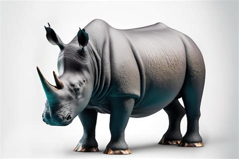 Premium Photo 3d Rhino View From Diagonal Angle Isolated Clean Cut 3d
