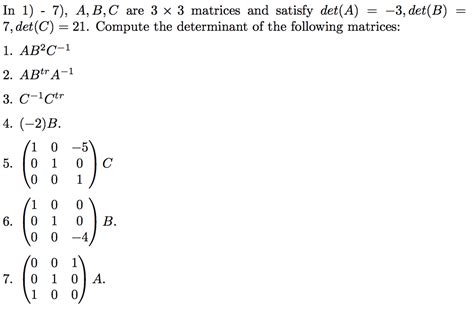 solved in 1 7 a b c are 3 x 3 matrices and satisfy