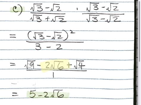 Rationalizing The Denominator Do You Know How They Got 2 Square Root 6 Highlighted In Yellow