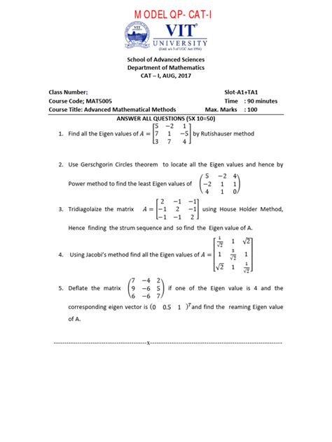 Mathe 111 Pdf Eigenvalues And Eigenvectors Differential Equations