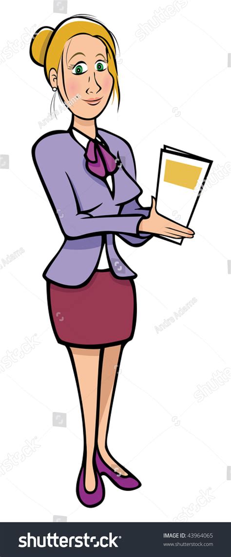 Cartoon Vector Illustration Sexy Secretary Stock Vector 43964065
