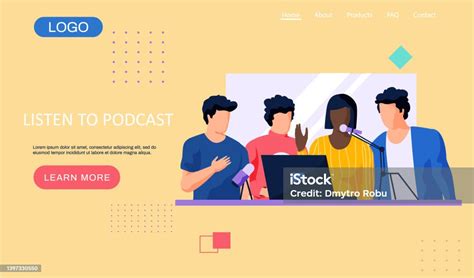 사람들은 팟캐스트를 통해 소통합니다 녹음 스튜디오의 캐릭터 청취자가 오디오를 듣습니다 마케팅에 대한 스톡 벡터 아트 및 기타 이미지 마케팅 사교모임 의사소통 Istock